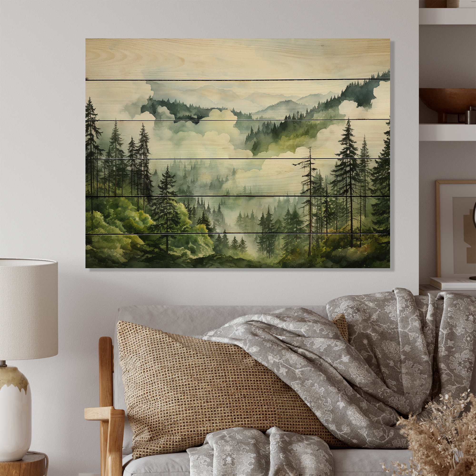 Red Barrel Studio® Keidra Redwood Tree Ethereal Canopy Landscape I On Wood Print | Wayfair
